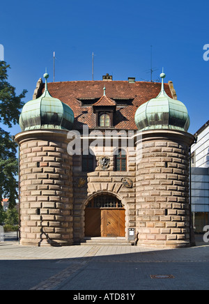 Nuremberg. View of city wall and city gate Stock Photo - Alamy