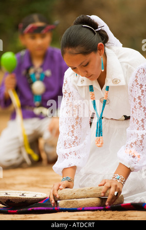 Traditional Native American Mano and a Metate Maize Grinder Stock Photo ...