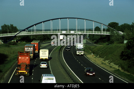 The Jane Coston cycle bridge in the evening Milton Cambridge Stock ...