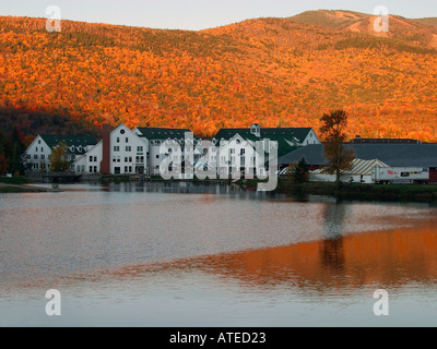 The village of Waterville Valley, New Hampshire USA during the autumn ...