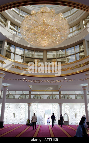 Interior of the Crystal Mosque at Wan Man island in Kuala Terengganu ...