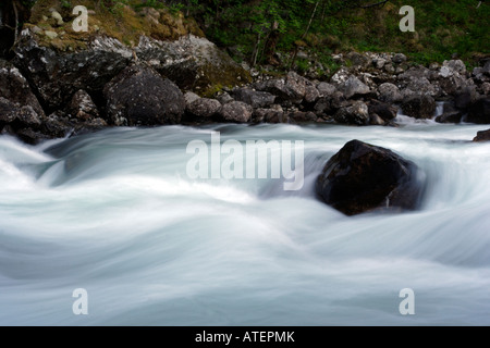 Impressive rapids in the evening light Stock Photo - Alamy