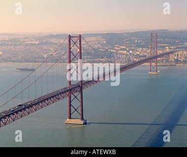 The 25th April Bridge over the Tagus River, Lisbon, Portugal, Europe ...