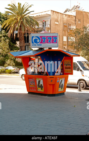 Israel, Tel Aviv, lottery booth Stock Photo - Alamy