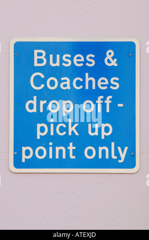 Pick up Point sign with blue car logo lettering in red and white Stock ...