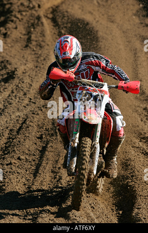 A Motocross MX racer in action Stock Photo - Alamy