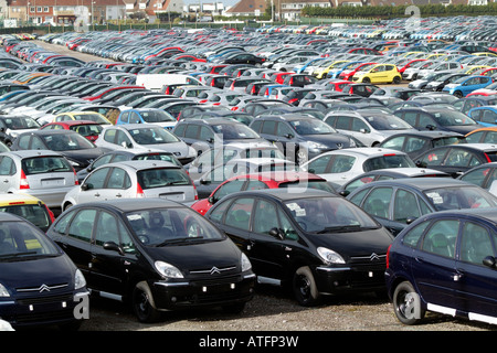 Peugeot and Citroen French Cars Await Export from Calais Northern ...