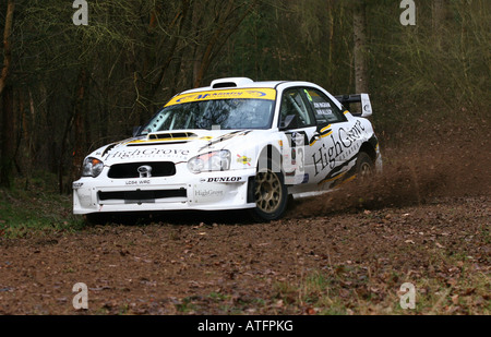 Subaru World Rally car blasting through the countryside Stock Photo - Alamy