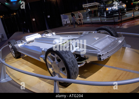 The GM Sequel hydrogen fuel cell concept vehicle at the North American ...