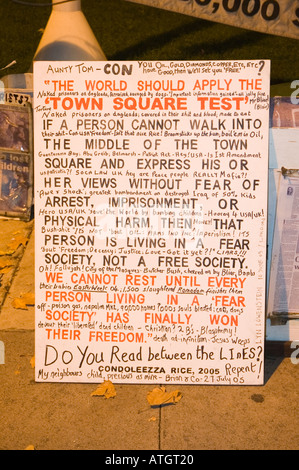 Permanant demonstration against the Iraq War outside the Houses of ...