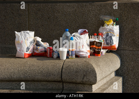 Litter left by a lake in the English countryside, England, UK Stock ...