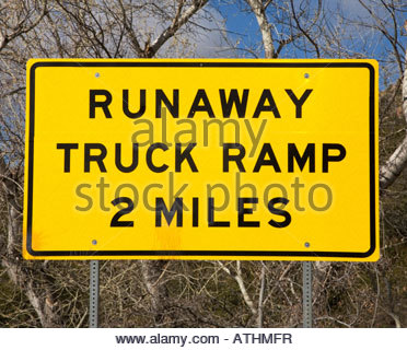 Runaway Truck Ramp sign Stock Photo - Alamy