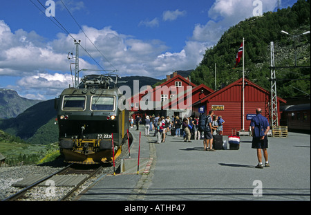 The Flam Railway, from Myrdal station on the Bergen Railway to Flam station in Aurlandfjord ...