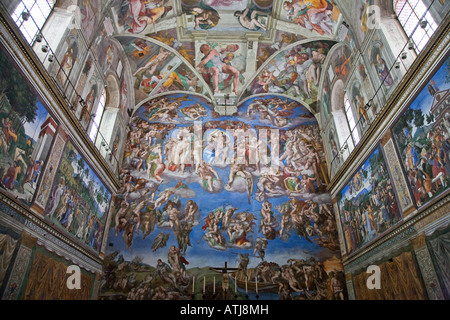 The Last Judgement by Michelangelo at the Sistine chapel, Vatican, Rome ...