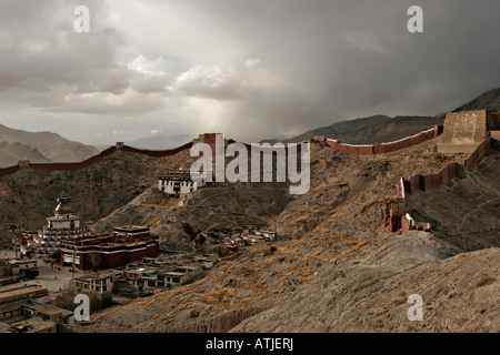 after the storm,view of gyantse monastery and kumbum,gyantse,tibet ...
