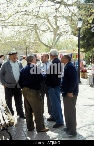 Elderly old Spanish men gathering and talking in Salamanca Spain Stock ...