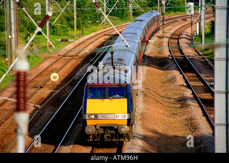 GNER 91 class DVT Electric HST train Werrington Peterborough ...