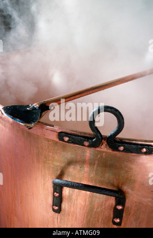 Production of molasses from fruits in cauldron, Belgium, Production of ...