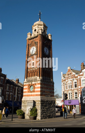 The Clock Tower at Crouch End with blue skies Stock Photo - Alamy