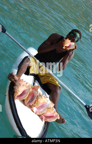 Shell seller in St Lucia, Caribbean Stock Photo - Alamy