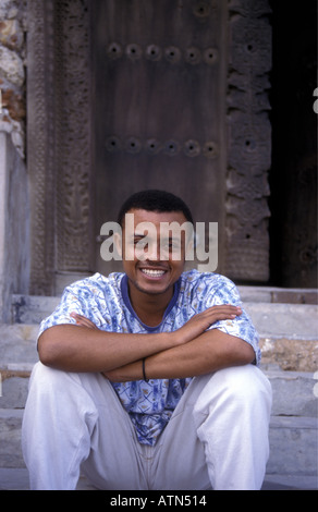 Young Swahili boy on local village Stock Photo - Alamy