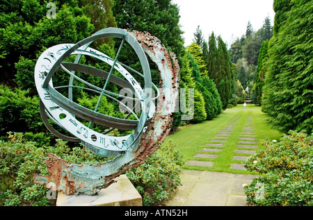 Benmore Botanic Garden near Dunoon, Cowal, Scotland, UK. Courtyard ...