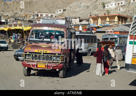 central bus station in Leh Indus valley Ladakh Jammu and Kashmir India ...