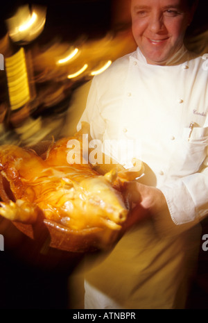 Spain, Castile and Leon, Segovia, Cochinillo de Segovia, traditional ...