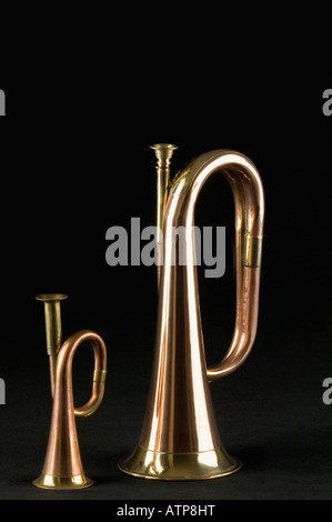 Close-up of two bugles Stock Photo - Alamy