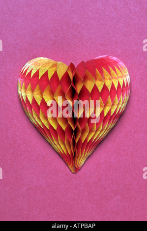 3D red pink love heart ribbon and present gift box Stock Photo - Alamy