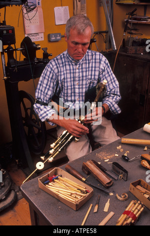 Uilleann Pipes which are Irish Bagpipes made by Eugene Lambe in his ...