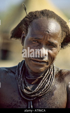 Portrait of Himba man, Kaokoland, Namibia, February 2005 Stock Photo ...