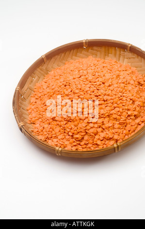 Lens culinaris organic - Red lentils in the bowl Stock Photo - Alamy