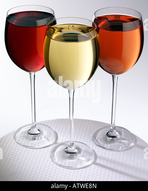 Red white and rose wine Stock Photo - Alamy