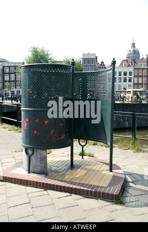 Public toilet in Amsterdam, the Netherlands, on a wet and rainy day ...