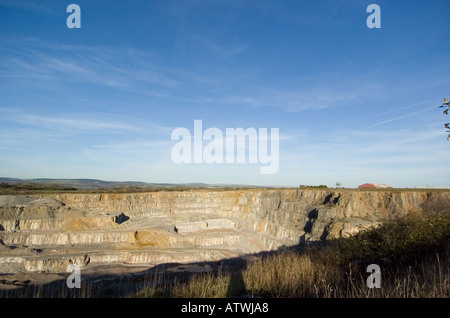 South Cornelly Quarry near Bridgend South Wales - aerial view of Stock ...