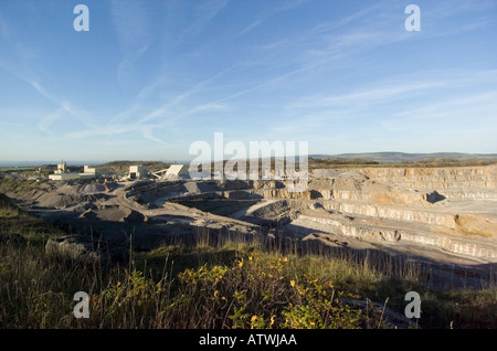 South Cornelly Quarry near Bridgend South Wales - aerial view of Stock ...