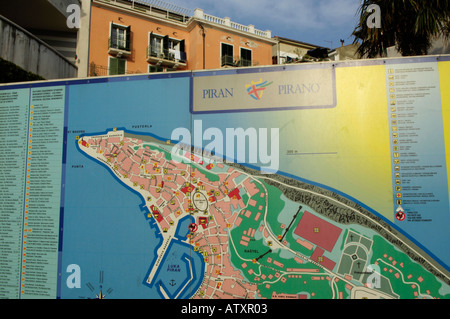 Piran, orientation map Stock Photo - Alamy