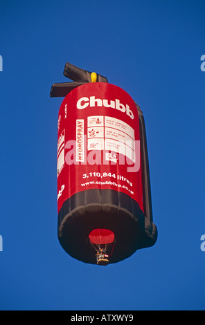 Chubb Fire Extinguisher hot air balloon on the ground before take off ...