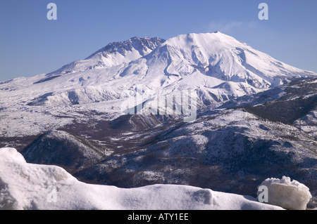 Mount St Helens winter Elk Rock viewpoint Cowlitz County Washington USA ...