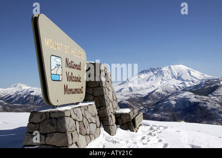 Mount St Helens winter Elk Rock viewpoint Cowlitz County Washington USA ...