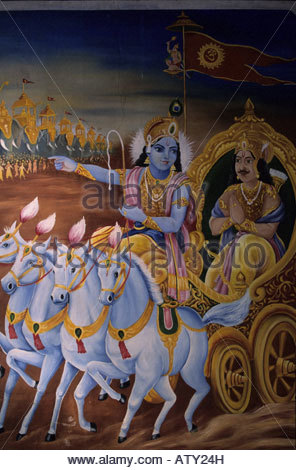 Mahabharata battle where Lord Krishna and Arjuna are in the chariot ...