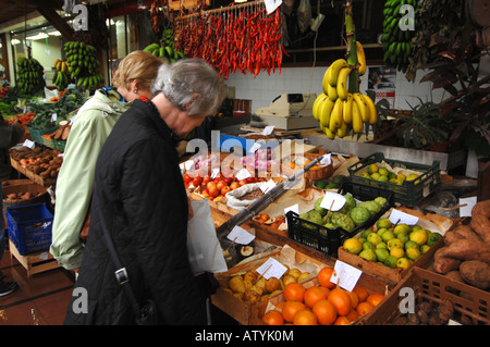 The fruit and vegetable market in Funchal - Maderia - Portugal Stock ...