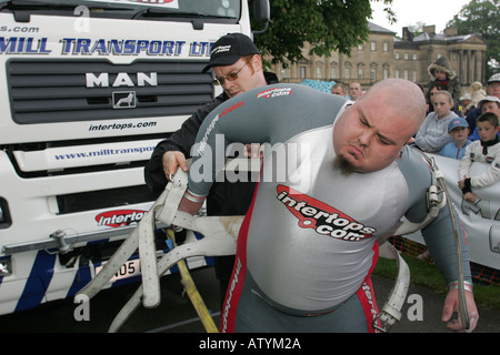 Pulling an MAN Truck at "The Worlds Strongest Man" contest Stock Photo ...