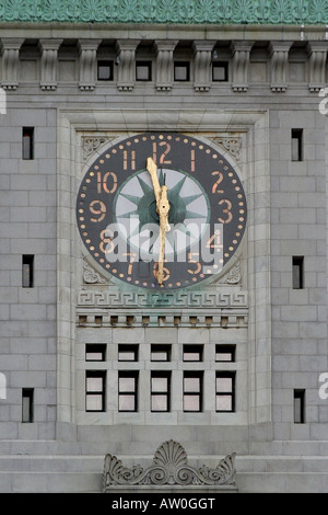 Historic Boston Custom House Clock Tower Landscape At Dusk Stock Photo ...