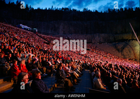 Audience at Concert, Dalhalla Concert Hall, Rattvik, Dalarna Sweden ...