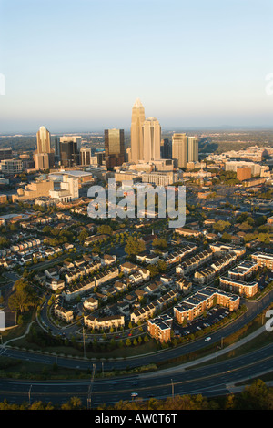 Aerial view of uptown buildings in Charlotte North Carolina Stock Photo ...