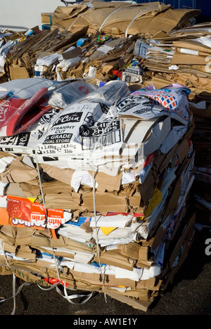 compressed paper and cardboard waiting recycling Stock Photo - Alamy