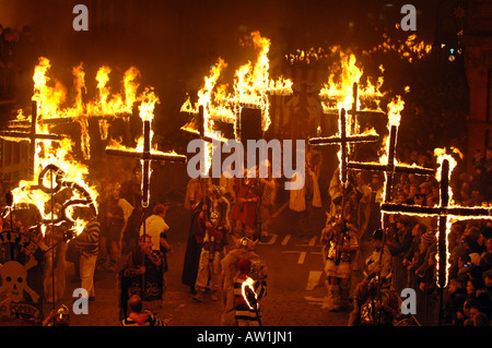 Burning crosses form part of a breathtaking parade of fire and ...