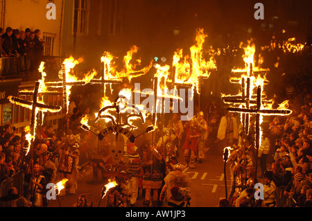 Burning crosses form part of a breathtaking parade of fire and ...